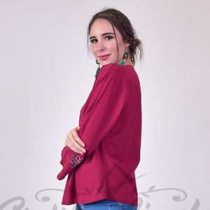 Cielito Lindo | Tops | New Handmade Beaded Boho Blouse Floral Sequined ...